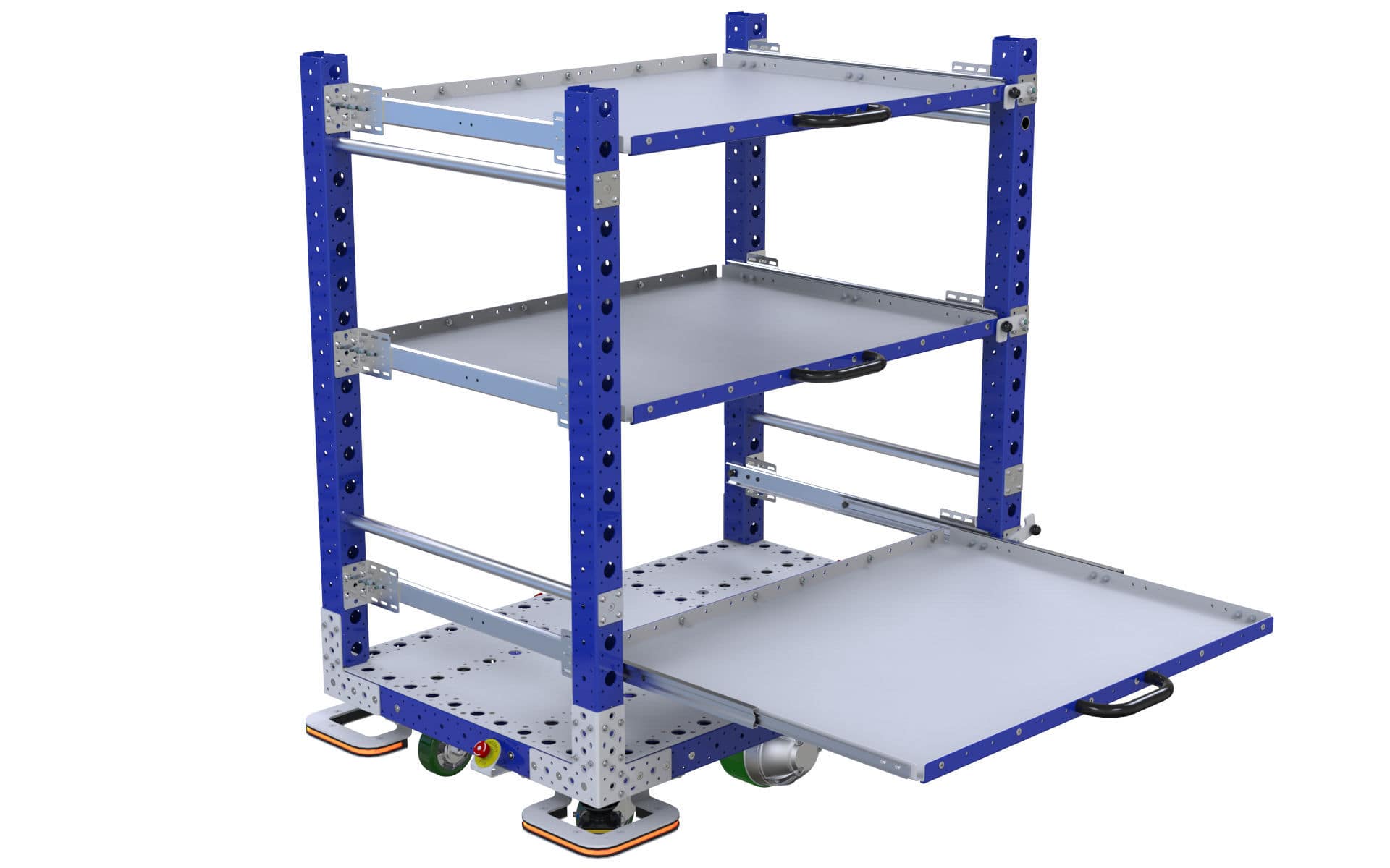 Transport cart - Q-041-0025 - FlexQube - shelf / motorized