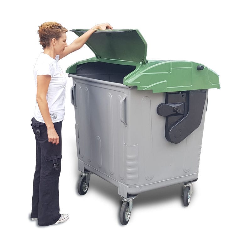 Galvanised steel waste container - MSH 1100 - Green City International ...