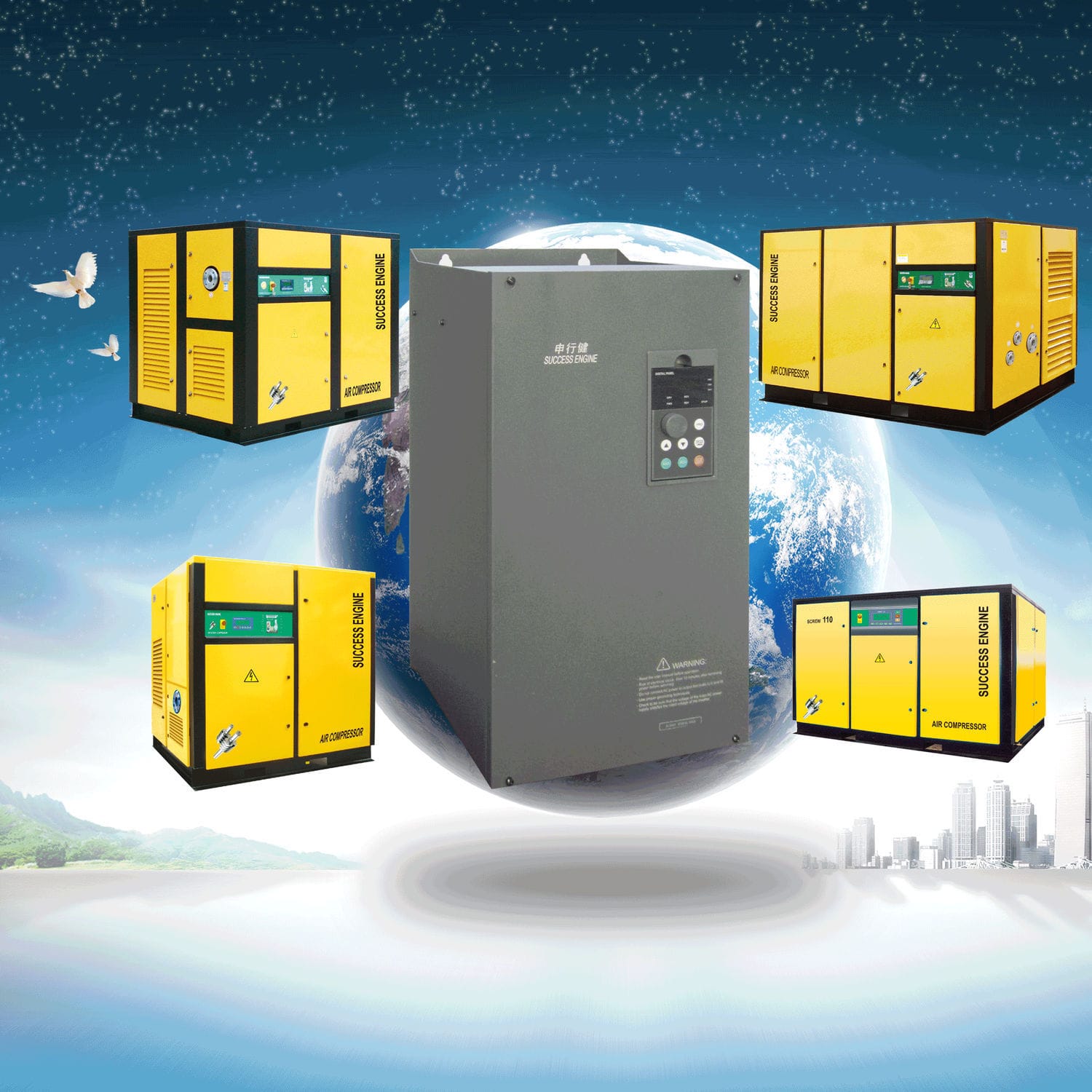 Screw compressor - SE110A-SE315A - Shanghai Success Engine Compressor ...