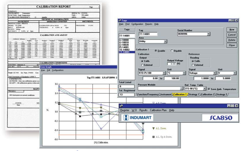 Engineering software - SCA850 - Indumart - calibration / database / Windows