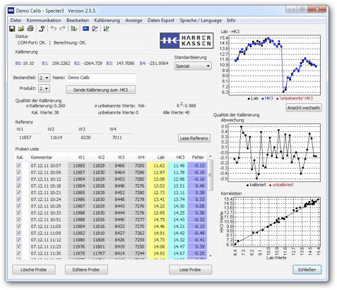 Calibration software - Specter 3 - Harrer & Kassen - visualization / industrial / Windows
