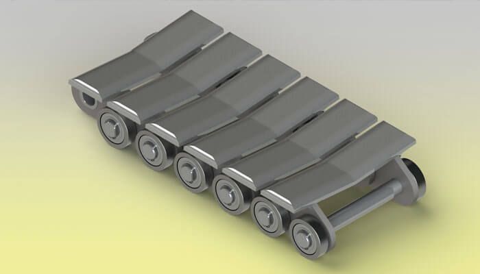 Metal conveyor chain - Z.M.C. SRL - slatted / for the paper industry