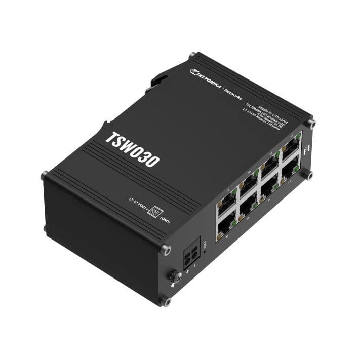 Unmanaged ethernet switch - TSW030 - TELTONIKA SAS - 8 ports / DIN rail ...