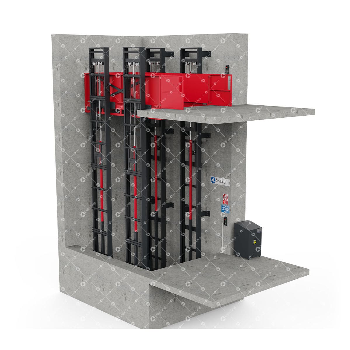 Electric goods lift - DHYA.4 - ONDER GRUP MAKİNE - hydraulic / column type