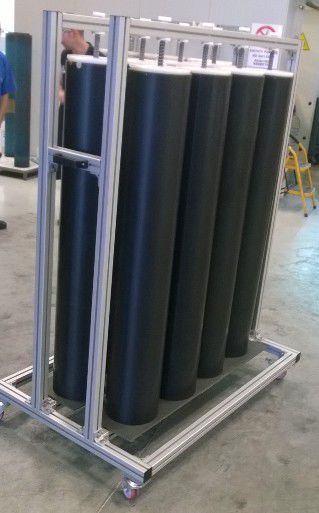 Transport trolley / storage / for rolls / with swivel casters - OVIT srl