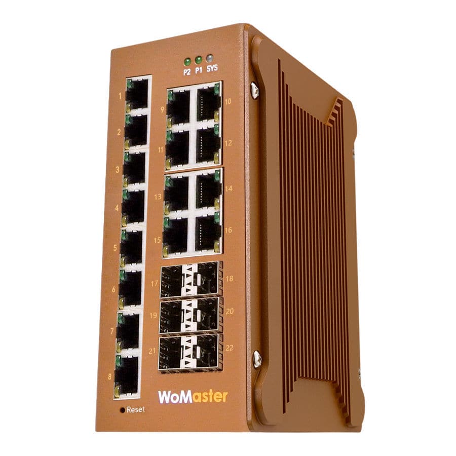 Managed ethernet switch - DS622 - WoMaster - 22 ports / layer 2 ...