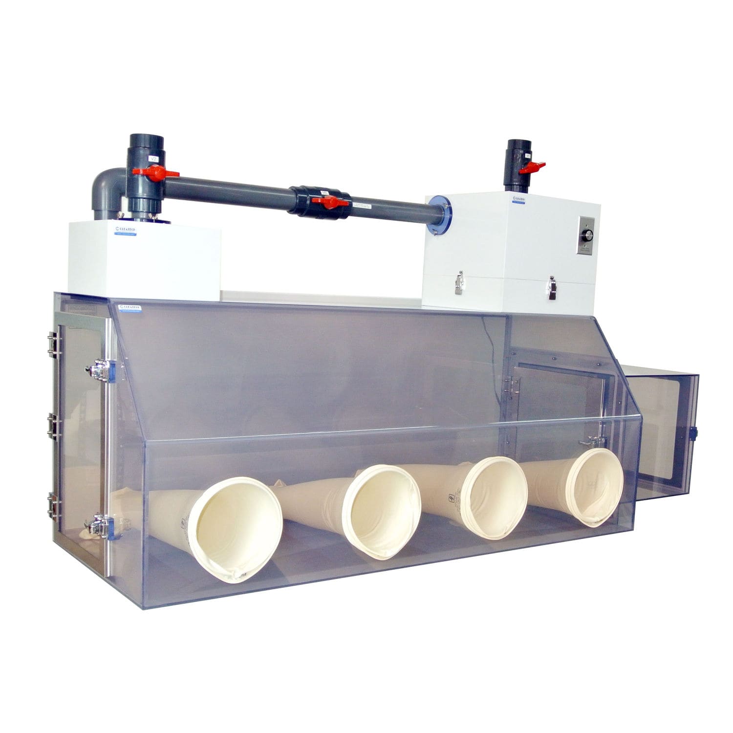 Glove box for laboratory applications - 2400-4-F - Cleatech LLC - PVC