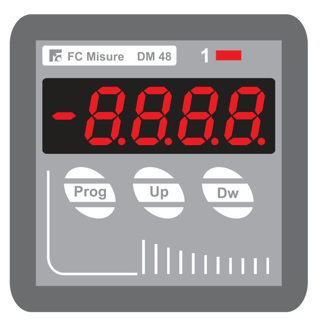 Process indicator - 48 x 48 mm, 3 VA | DM 48 - F.C. Misure - digital ...