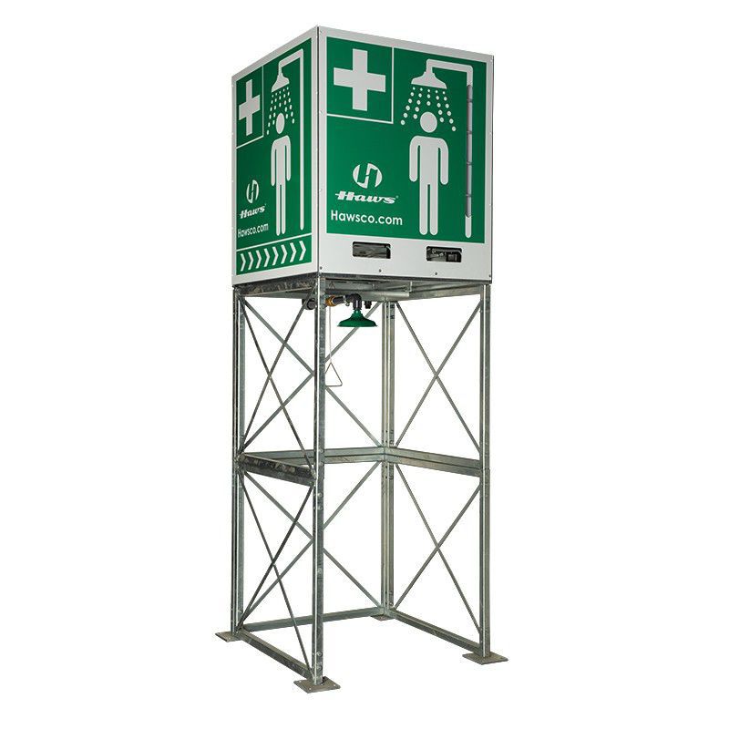 Platform-mounted safety shower - 8740 - Haws Corporation - with tank ...