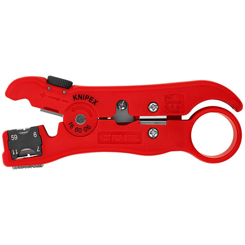 Fiber optic cable wire stripper - 16 60 06 SB - KNIPEX - for coaxial ...