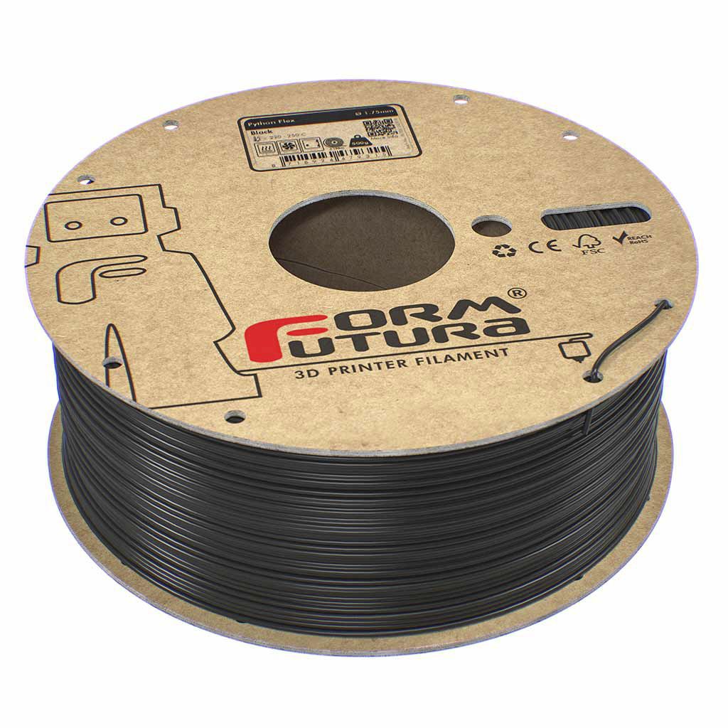 3D printer TPU filament - Python Flex - FormFutura - 1,75 mm / black ...