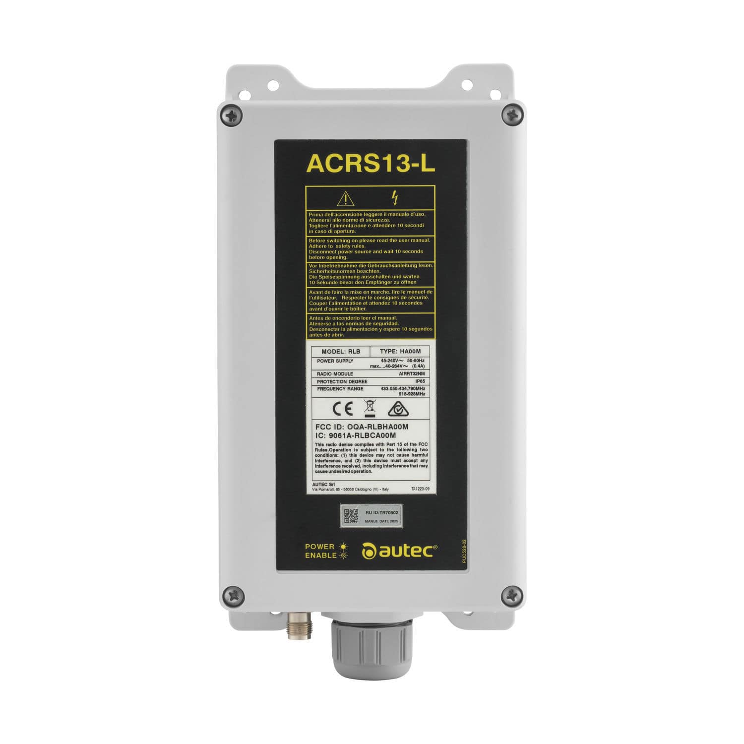 Wireless receiving unit - ACRS13-G/L - Autec Safety Remote Control ...