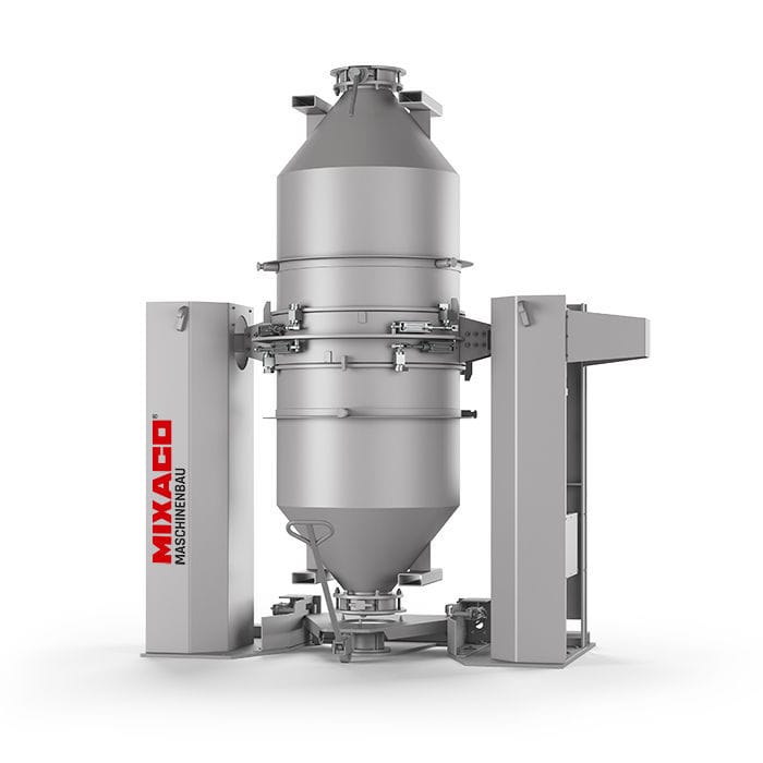 Batch blender - DCM - MIXACO Maschinenbau - powder / granules / vertical