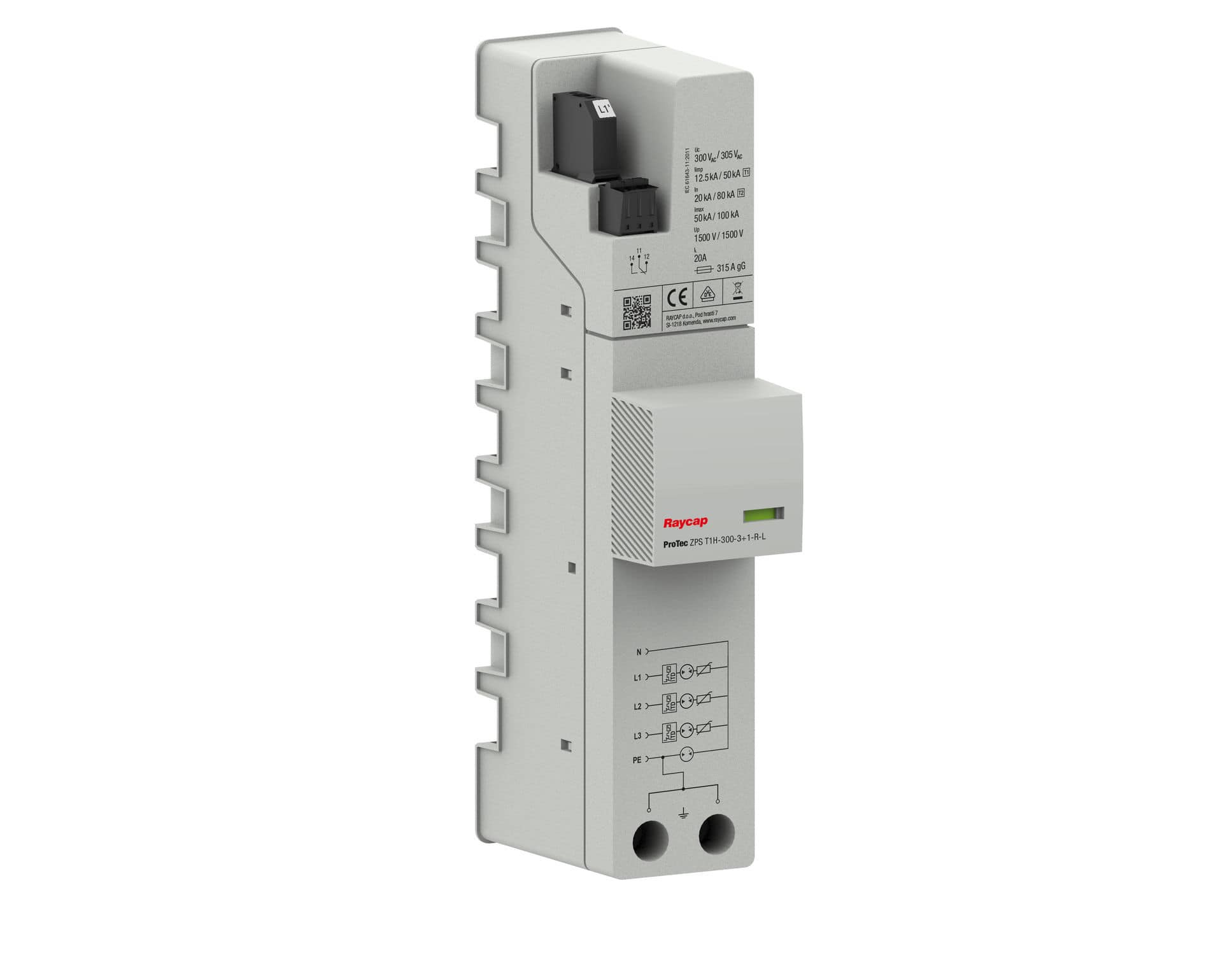Type 2 surge protector - ProTec ZPS T1H - Raycap - type 1 / class II ...