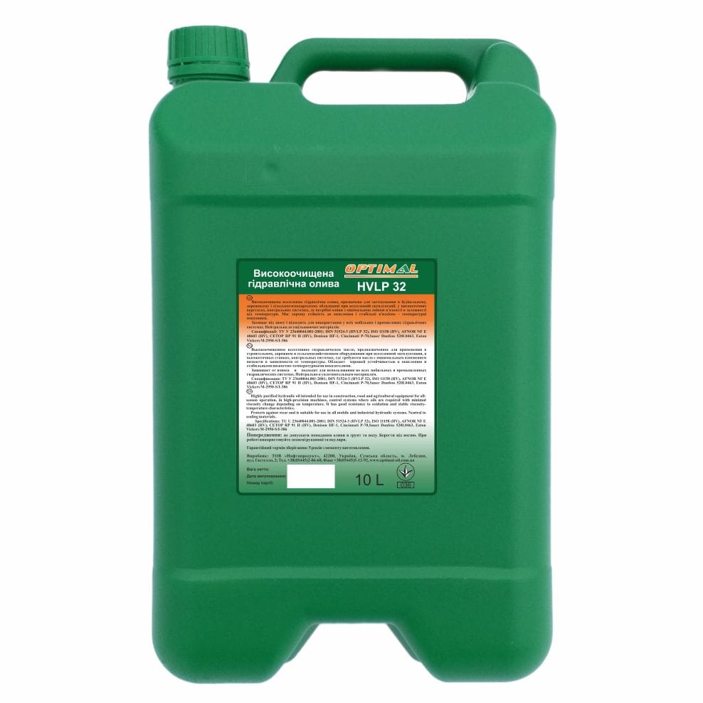 Hydraulic oil - HVLP -32 - Optimal Oil - for industry / construction ...