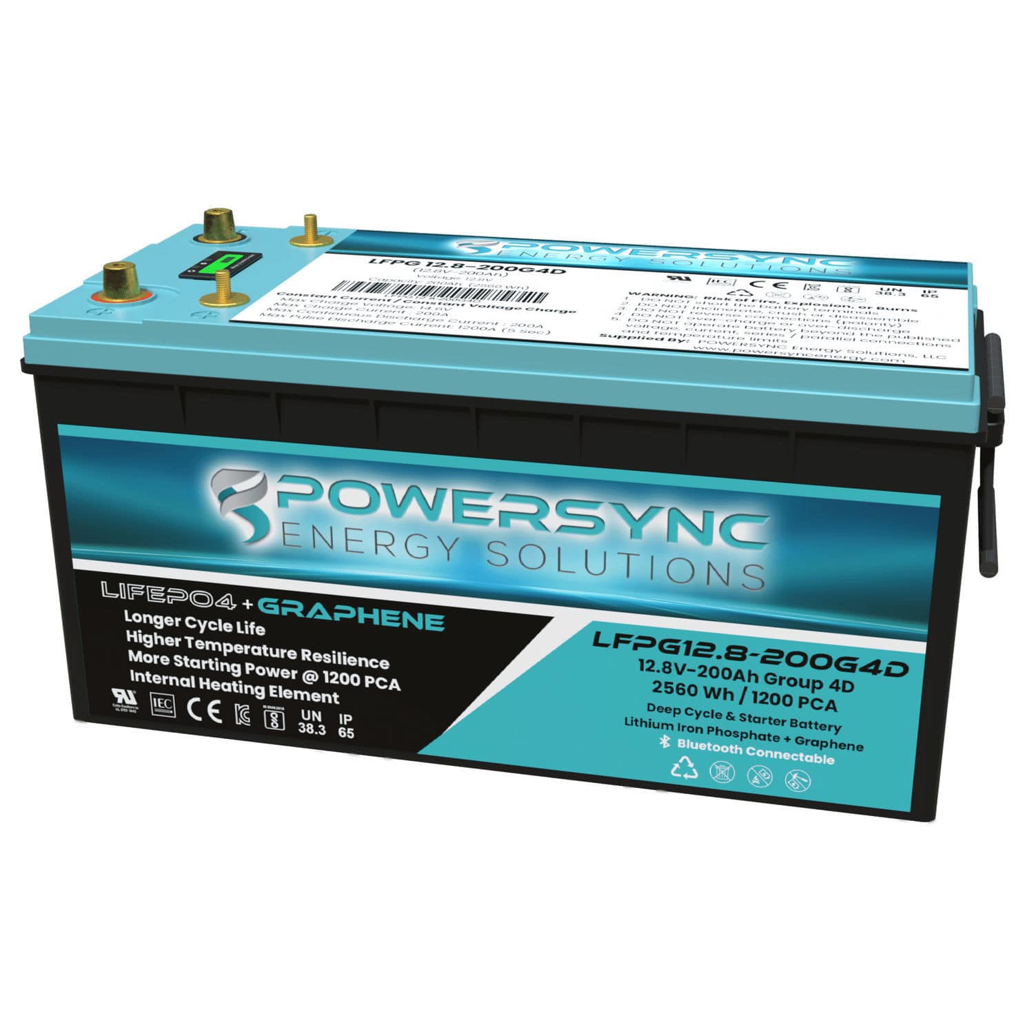 LiFePO4 battery - LFPG12.8-200G4D - POWERSYNC Energy Solutions - prismatic / 12 V / IEC