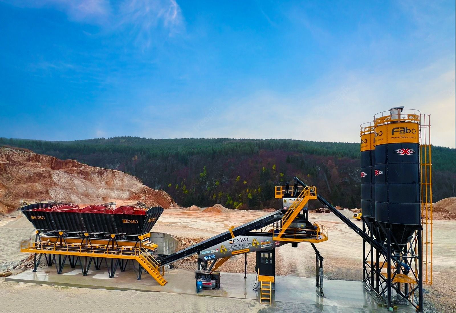Stationary concrete batching plant - COMPACT-110 - Fabo Crushing ...