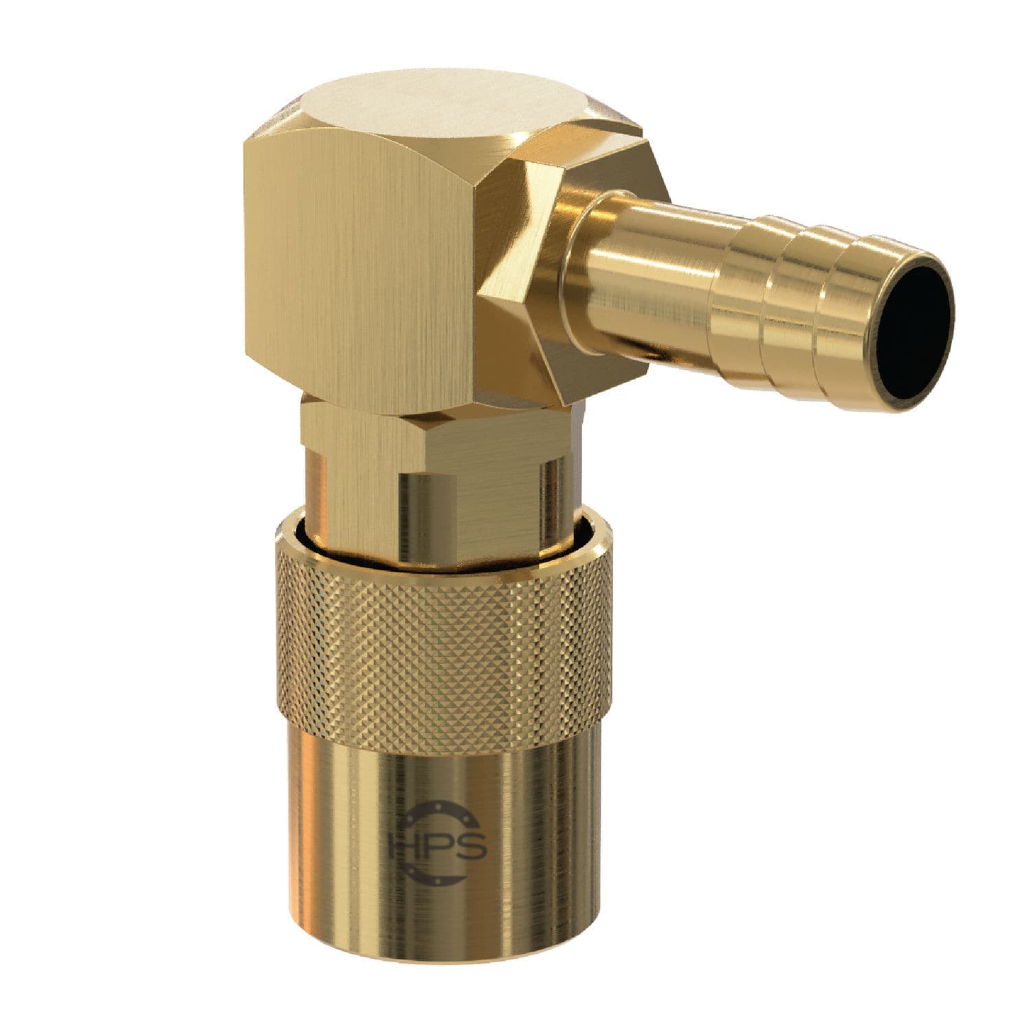 90° angle fitting - HPS International - hydraulic / socket / brass