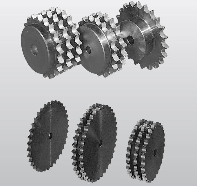 Chain sprocket wheel - SATI - straight-toothed / double