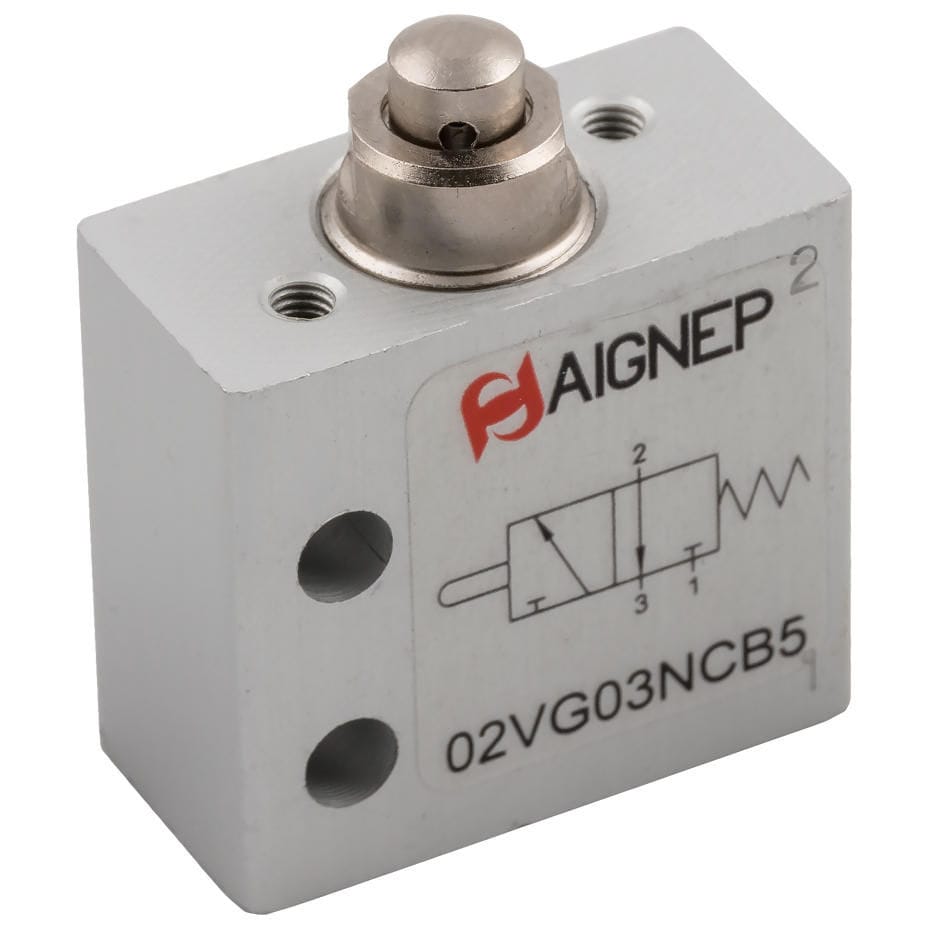 Poppet pneumatic directional control valve - 02VG series - AIGNEP - manual / 3/2-way / normally ...