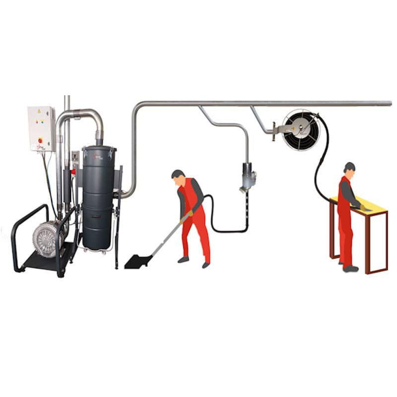 Industrial central vacuum system - Starvac - liquids / chip / dust