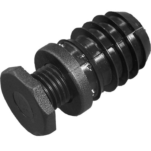 Round plug - PDR series - PLASTEM - threaded / male / metal