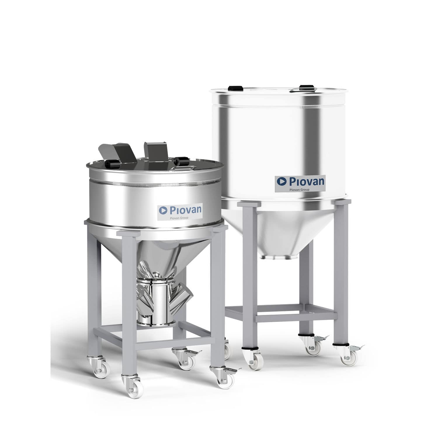 Mobile silo - Bin - Piovan - for storage containers / stainless steel ...