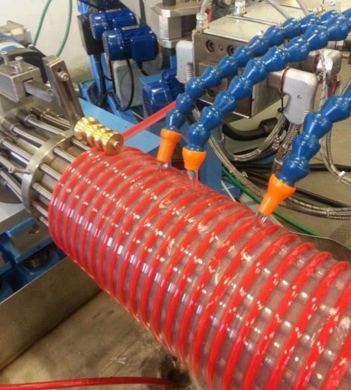 Tube extrusion line - Teknomast Srl - for thermoplastics / for spiral tubes