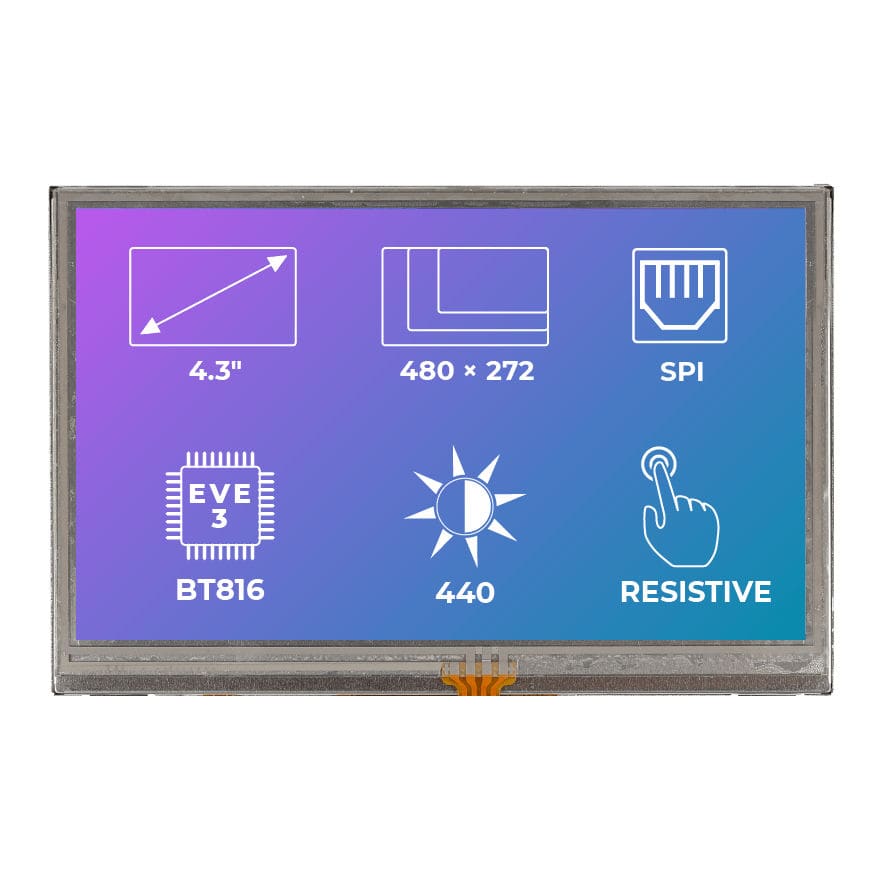 TFT display module - RiTFT-43-RES - Riverdi - resistive touch screen ...