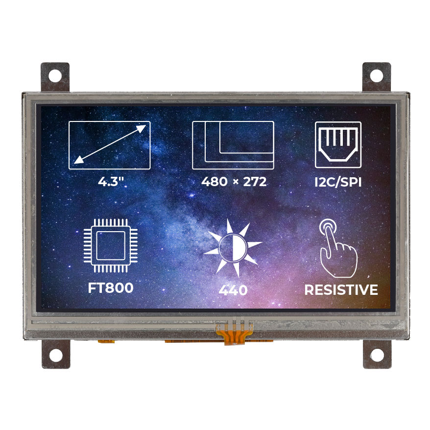 TFT display module - RVT4.3B480272CFWR00 - Riverdi - resistive touch ...