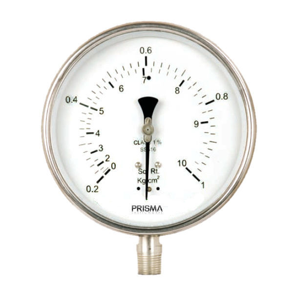 Dial pressure gauge - RG - Prisma Instruments - threaded / brass / Bourdon tube