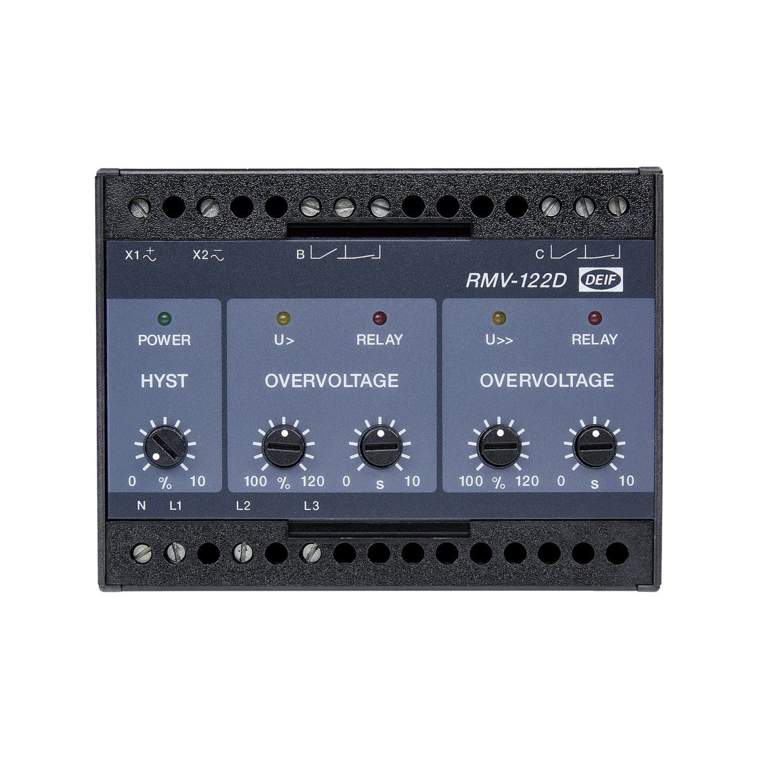 Over-voltage protection relay - RMV-122D - DEIF - under-voltage / three ...