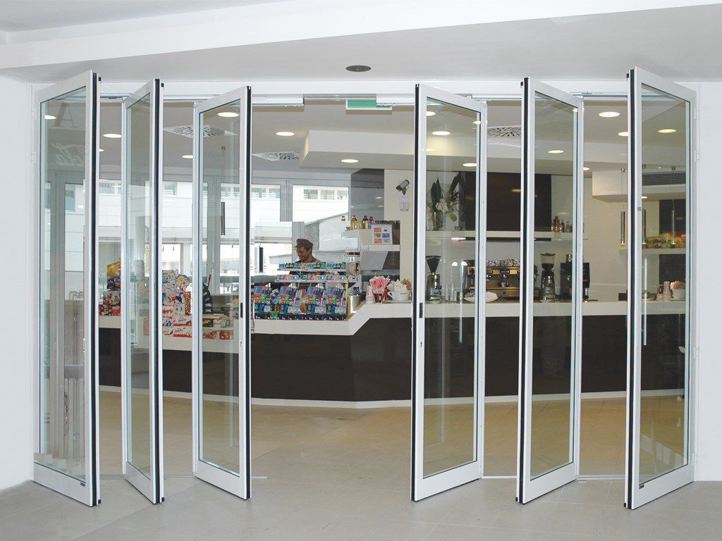 Sliding door - TSA T.O.S. 4 + 2 - Ponzi - swing / glass / security