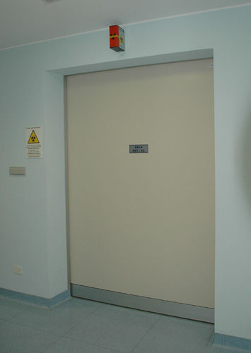 Sliding door - PST-L series - Ponzi - glazed / indoor / for hospitals