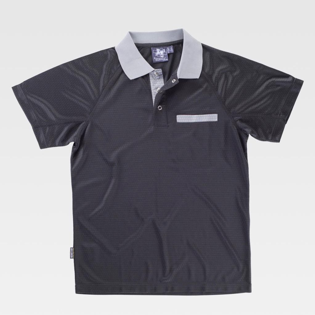 Work polo - S6530 series - WORKTEAM - polyester / unisex / black