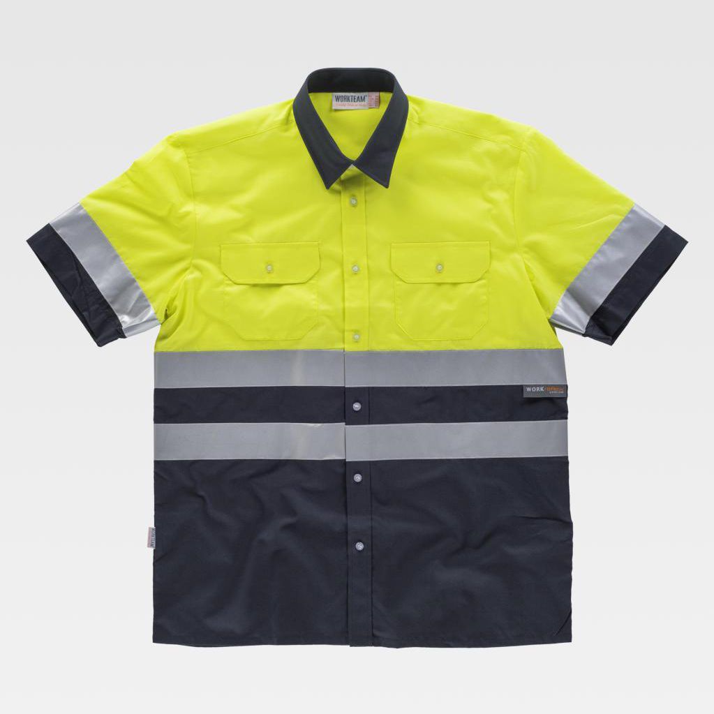 Work shirt - C3811 series - WORKTEAM - high-visibility / cotton / polyester