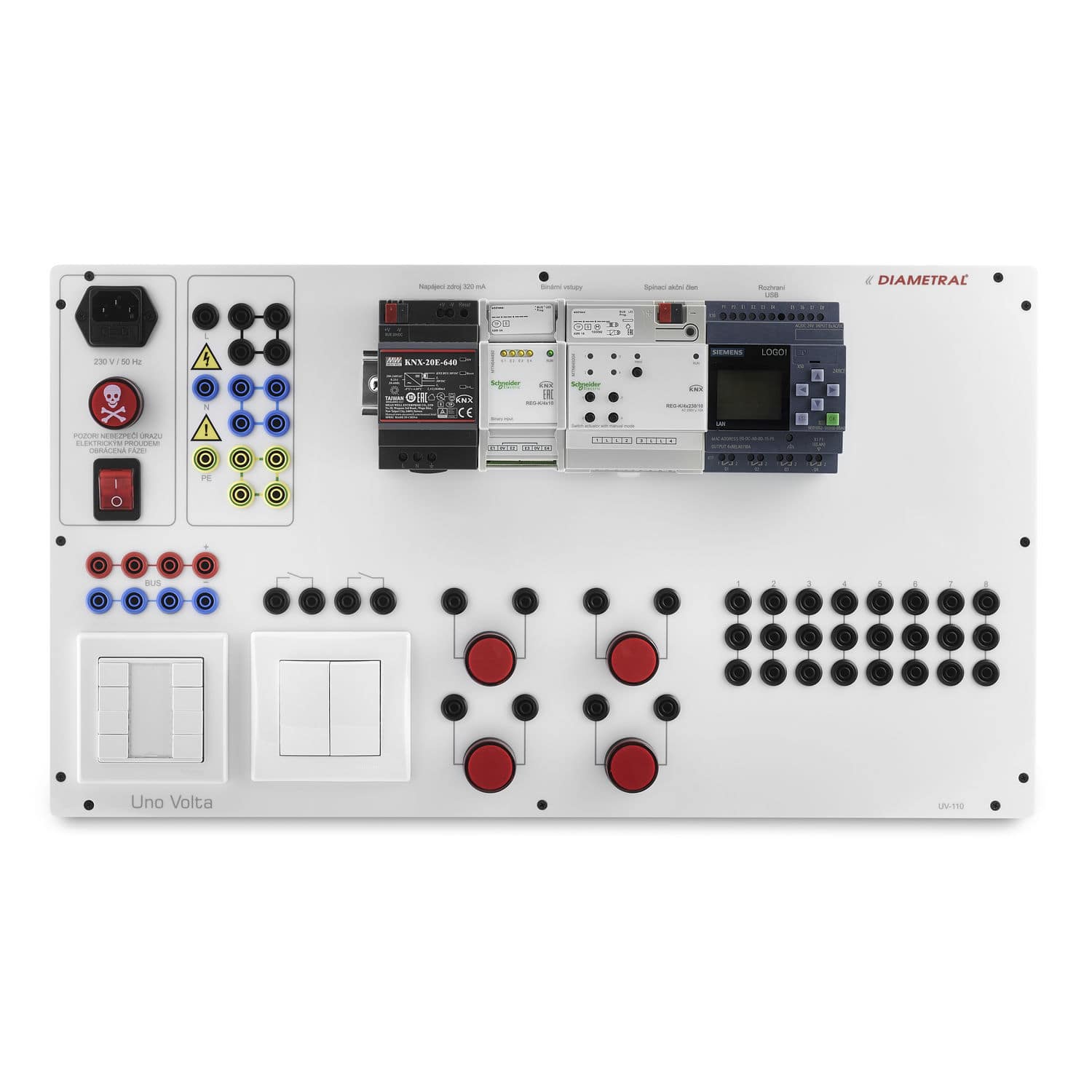 Electrical installation demonstration board - UV-110 - Diametral a.s.