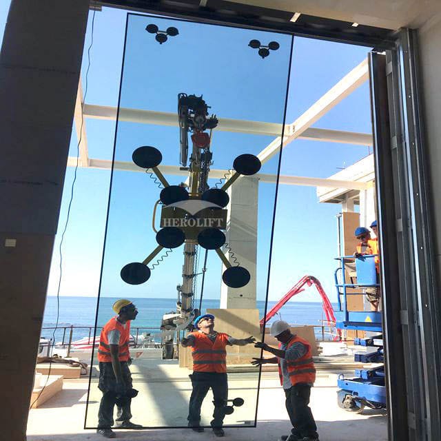 Cross vacuum lifting device - GLA600-8-B-M - Herolift - glass plate