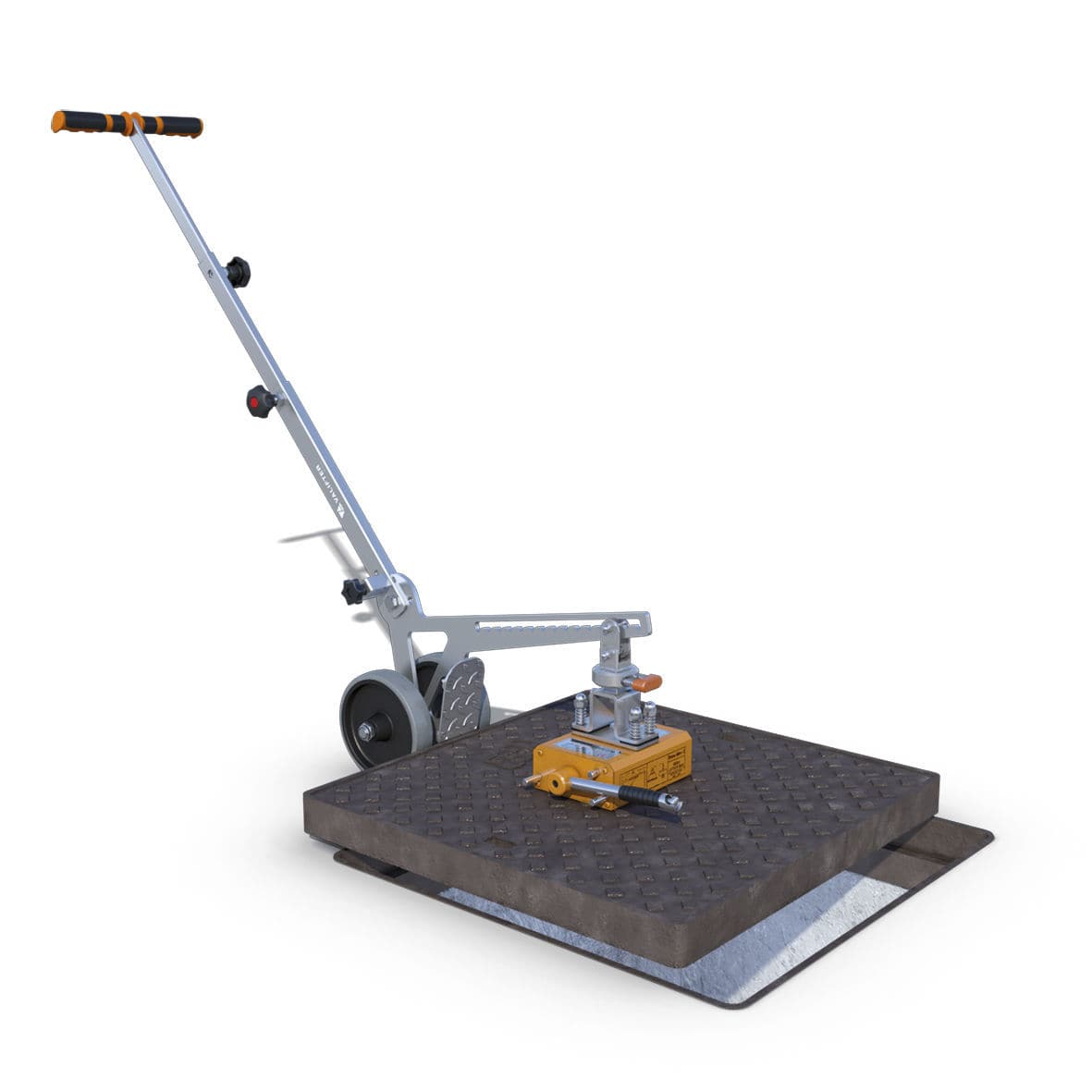 Manual manhole cover lifter - Simplex - Valifter - magnetic / wheeled