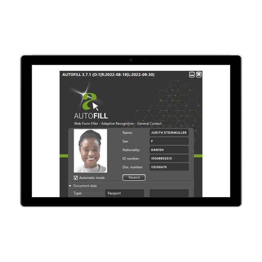 ID verification software - AutoFill - Adaptive Recognition - industrial