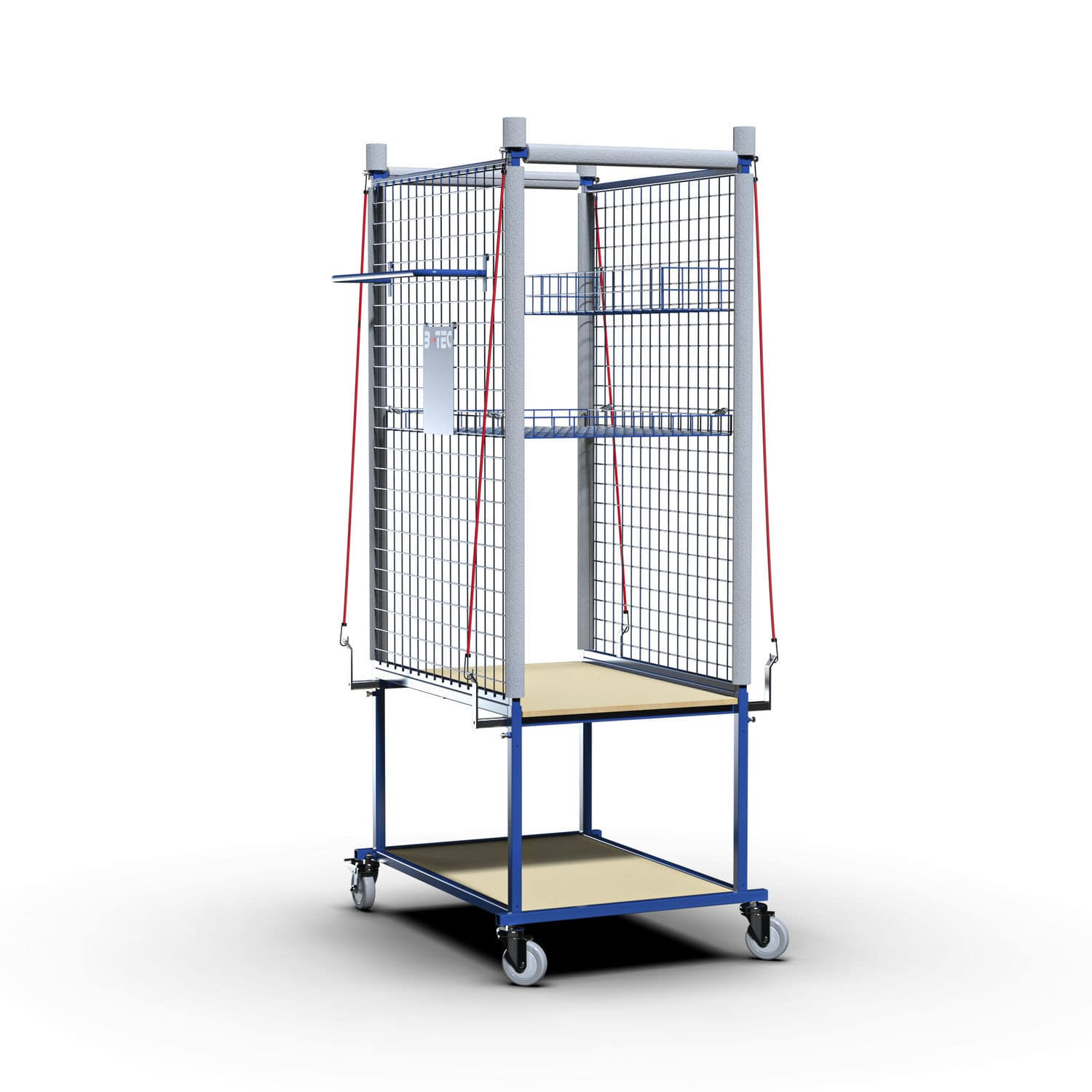 Storage cart - Depot - B-TEC GmbH - steel / 2 levels / multipurpose