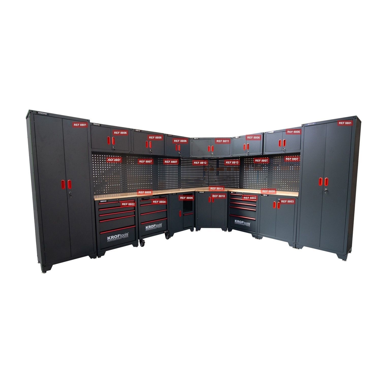 Workshop cabinet - 8807 - KROFtools Professional Tools - floor-mounted