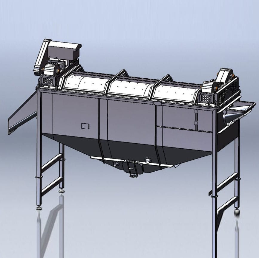 Rotary food washing machine - 1200, 1500 - DANA-Technology ApS - potato ...