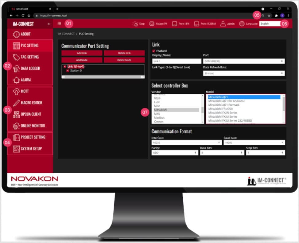 Data acquisition software package - iM-Connect® - Novakon Co., Ltd ...