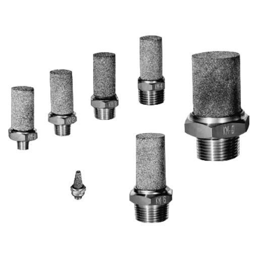 Flow-control muffler - KM series - Koganei Corporation - air / brass