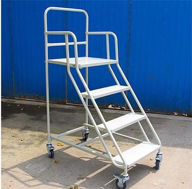 Wheeled step ladder - Shanghai Calin Logistic Equipment Co., Ltd. - steel