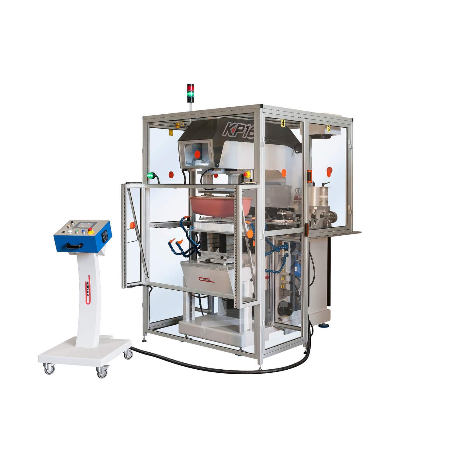Pad printing machine with hermetic ink cup - INKPRINT KP16 1C SLIDE ...