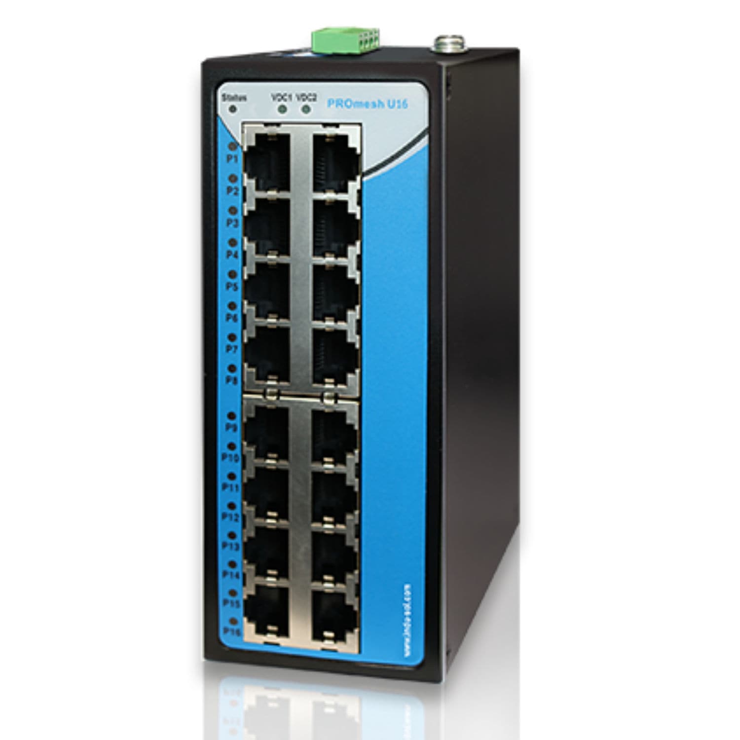 Unmanaged ethernet switch - PROmesh U16 - Indu-Sol GmbH - 16 ports ...