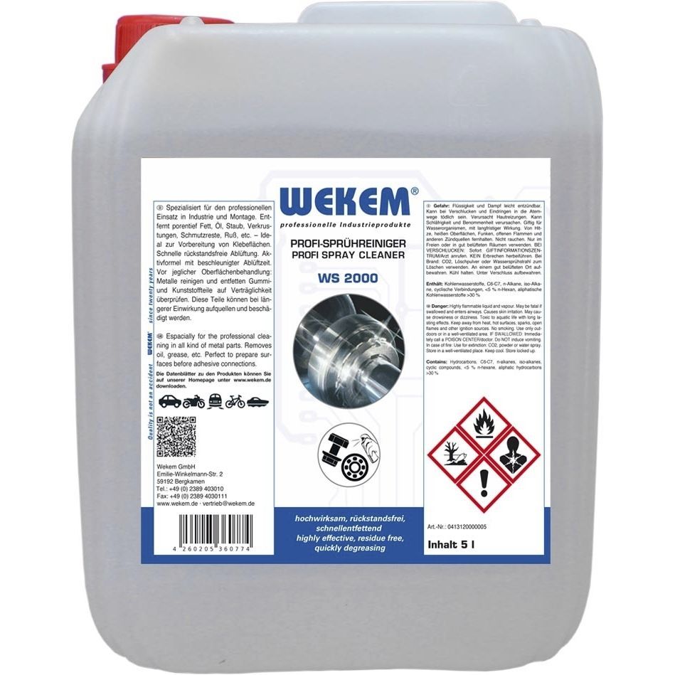 Solvent-based cleaning product - WS 2000 - Wekem - for plastics