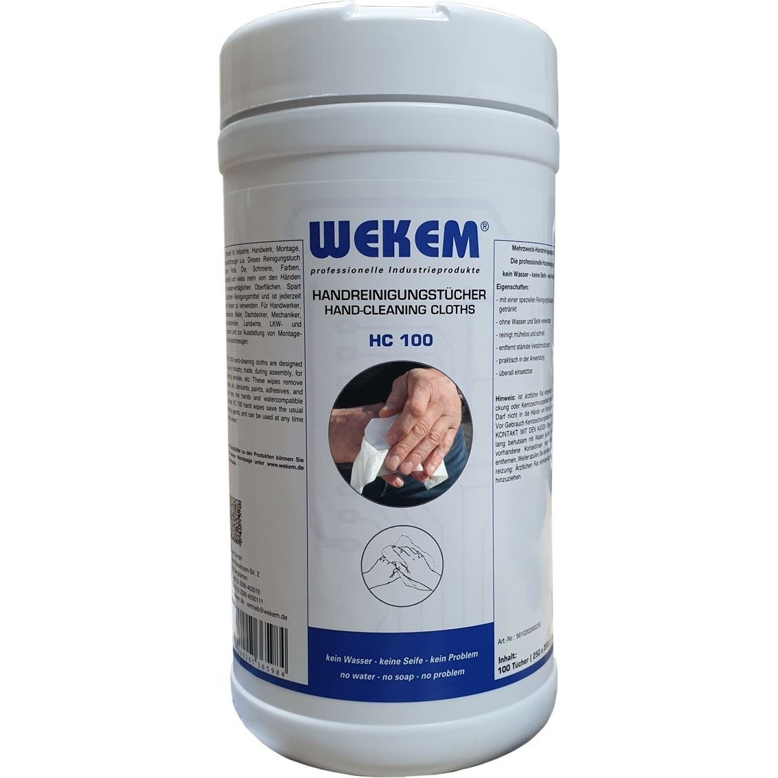 Hand cleaning wipe - HC 100 - Wekem - for industrial applications